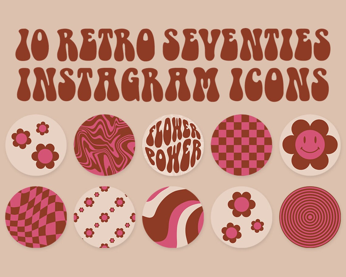 Funky Instagramflower Insta Story Cover Icons Retro - Etsy