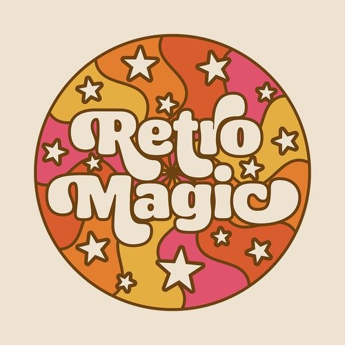 Retro Logo Groovy 70s Logo Funky Disco Logo Vintage Premade - Etsy