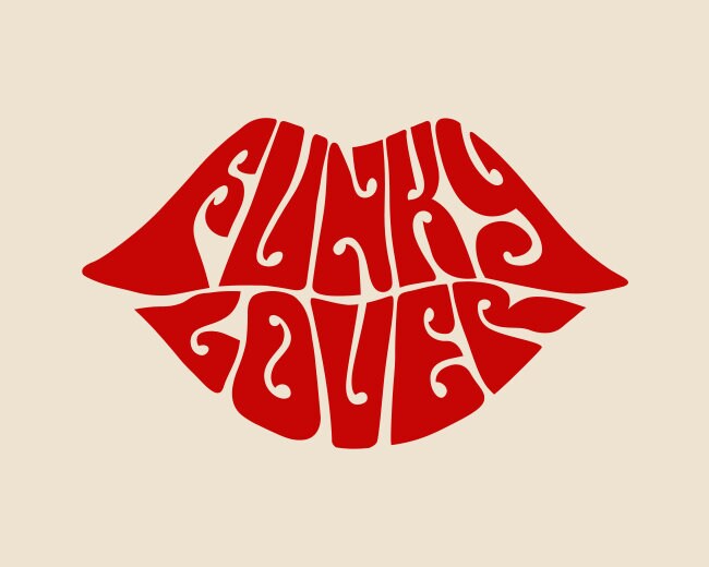 Psychedelic Logo Lips Retro Logo 70s Vintage Logo Kiss - Etsy