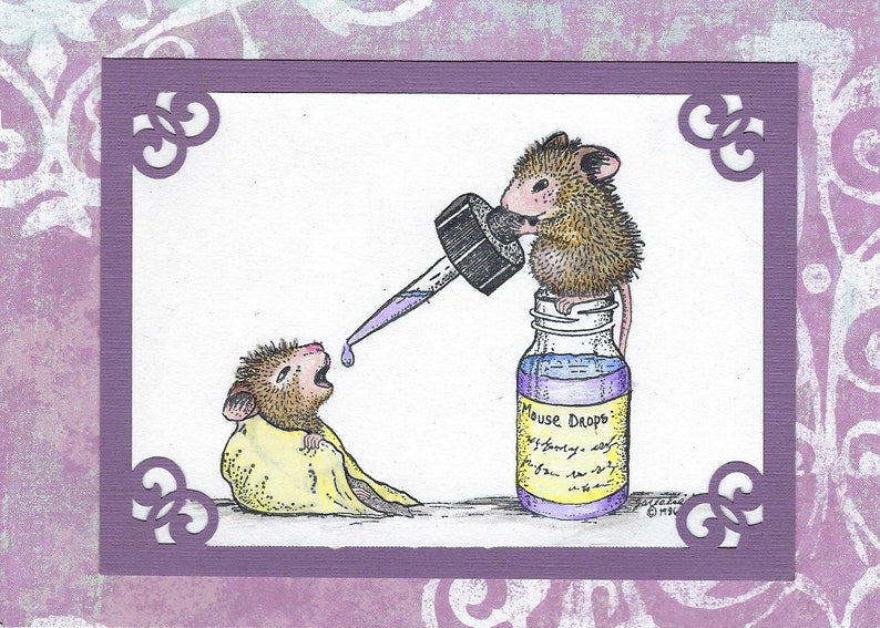 Pre Stamped Get Well House Mouse Handmade Card - Etsy
