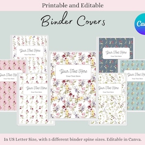 Wildflowers Binder Cover | Printable Wildflower Binder Cover | Canva ...
