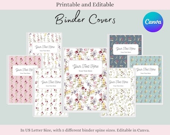 Printable Binder Covers With Matching Backings and Spine - Etsy