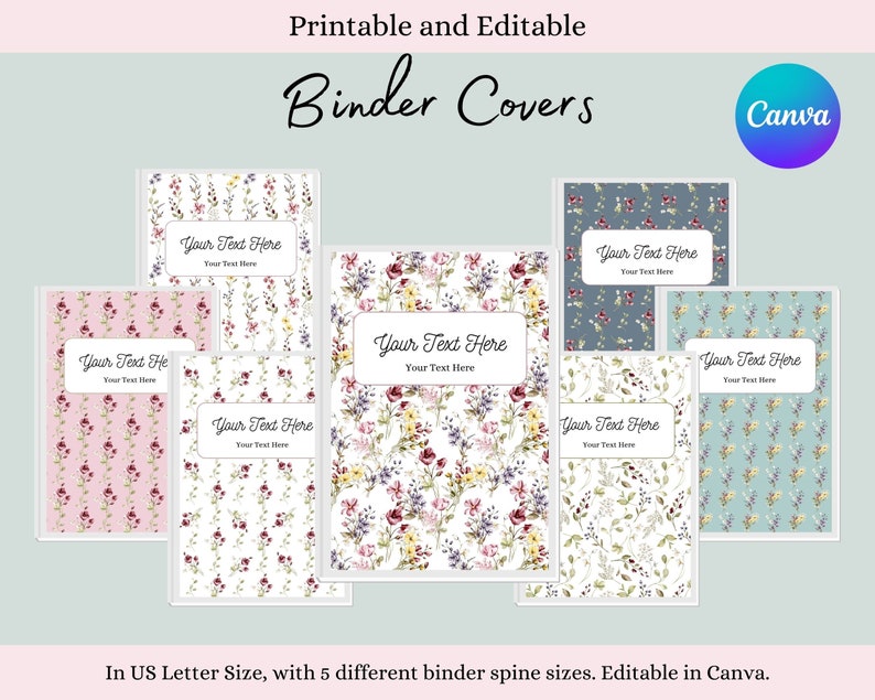Wildflowers Binder Cover | Printable Wildflower Binder Cover | Canva ...