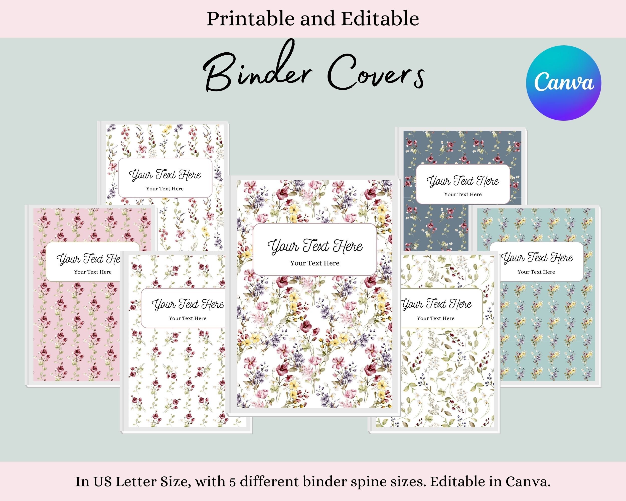 Wildflowers Binder Cover | Printable Wildflower Binder Cover | Canva ...