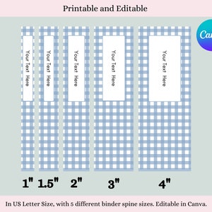 Gingham Binder Cover | Printable Gingham Binder Cover | Canva Editable ...