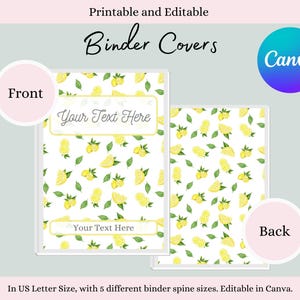 Fruits Binder Cover | Printable and Canva Editable Binder Cover and ...