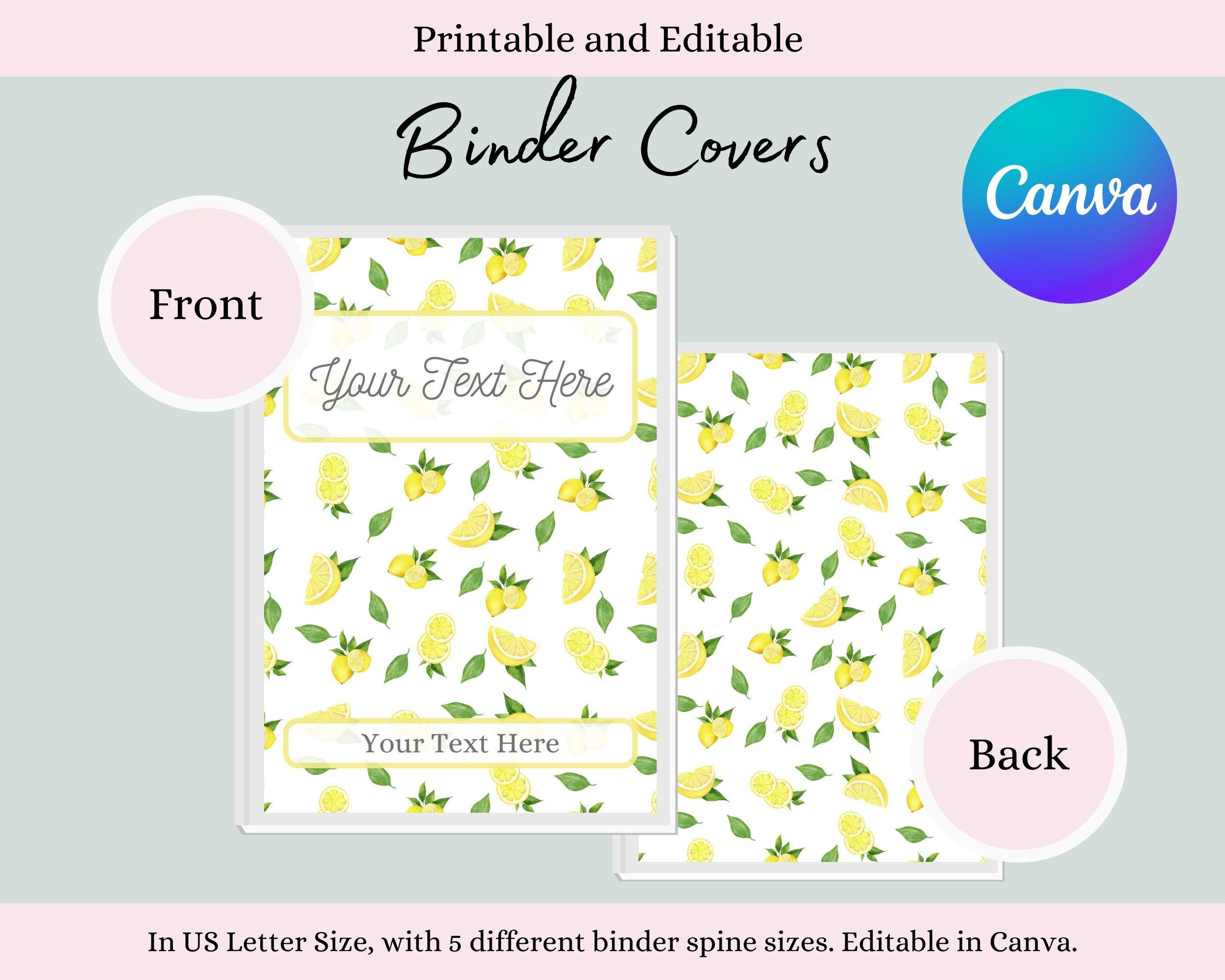 Fruits Binder Cover | Printable and Canva Editable Binder Cover and ...