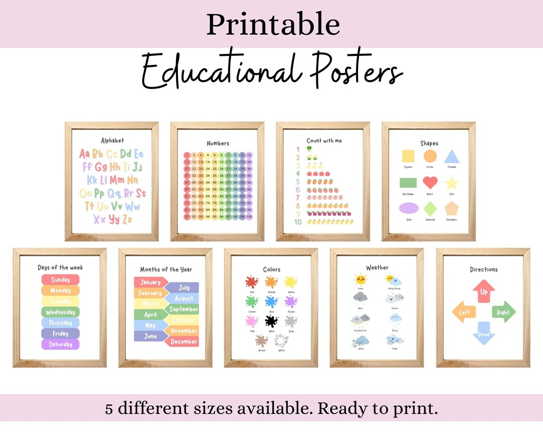 Printable Educational Posters | Pastel Colored Educational Posters ...