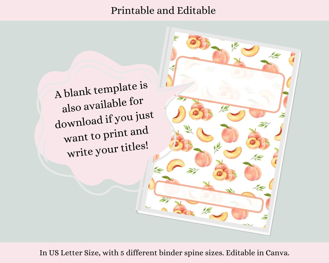 Fruits Binder Cover | Printable and Canva Editable Binder Cover and ...