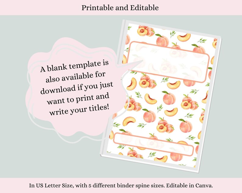 Fruits Binder Cover Printable and Canva Editable Binder Cover and ...