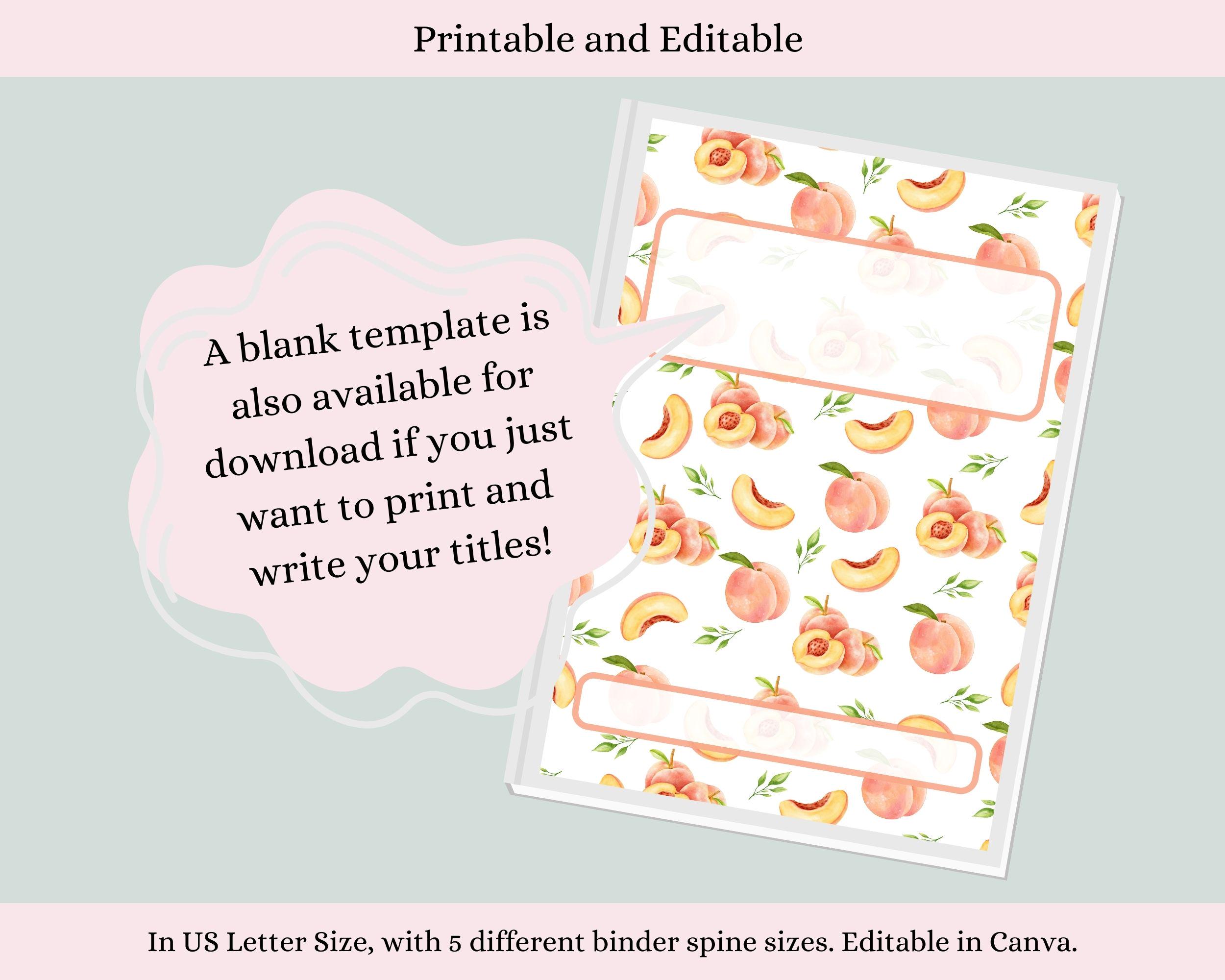 Fruits Binder Cover | Printable and Canva Editable Binder Cover and ...