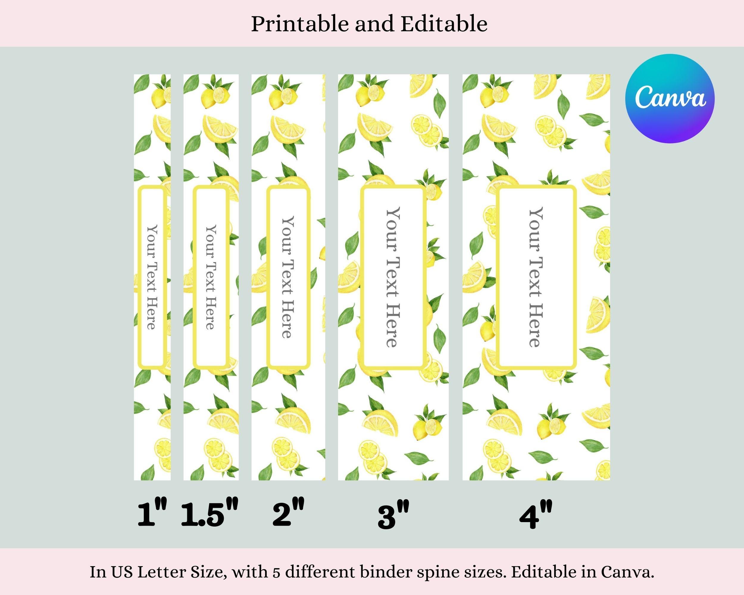 Fruits Binder Cover | Printable and Canva Editable Binder Cover and ...