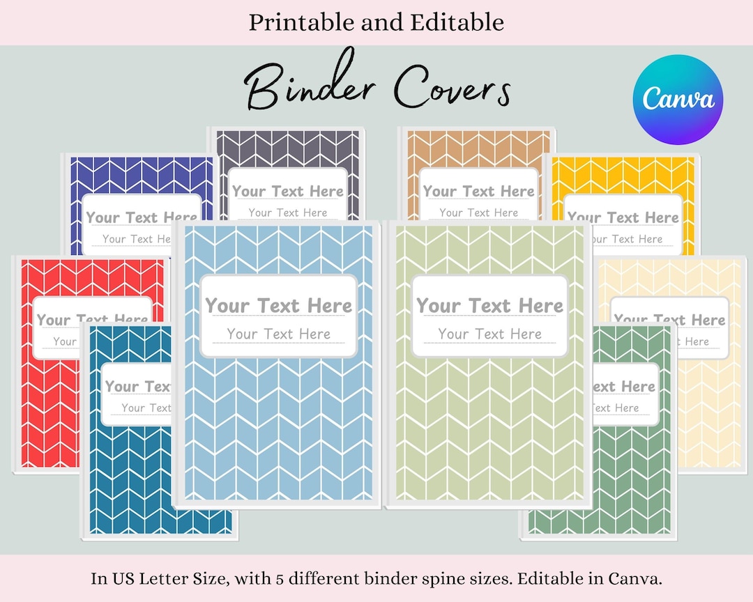Chevron Binder Cover | Canva Editable Chevron Binder Cover With Binder ...