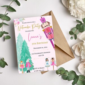 Nutcracker Party Invitation | Pink Nutcracker Invitation | Editable ...