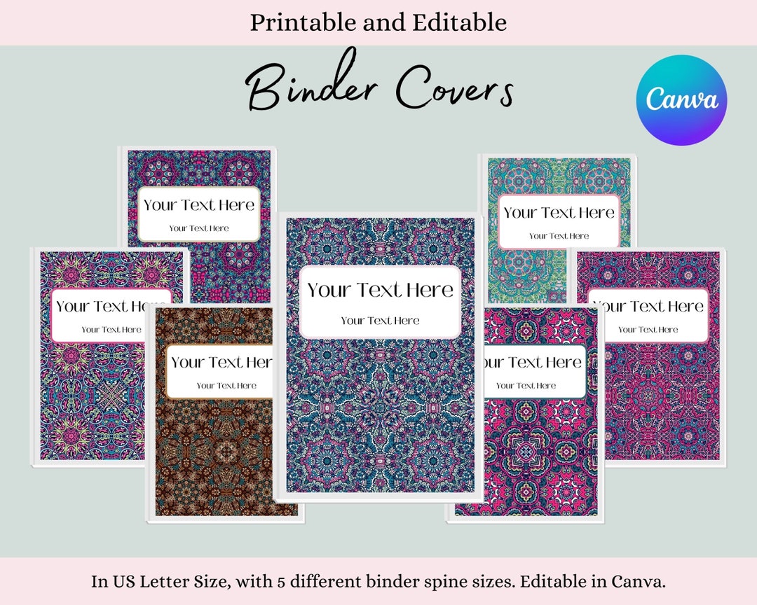 Festive Mandala Binder Cover With Binder Spines | Printable and ...