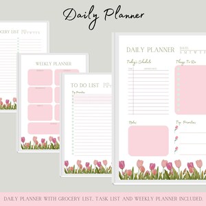 Tulip Daily Planner | Undated Planner | Printable Planner | Organizer ...