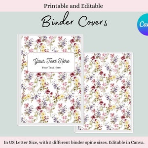 Wildflowers Binder Cover | Printable Wildflower Binder Cover | Canva ...