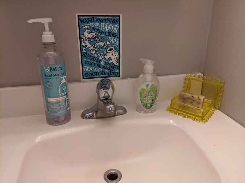 Hand Washing Decal Sticker Homeschool Bathroom Sink | Etsy