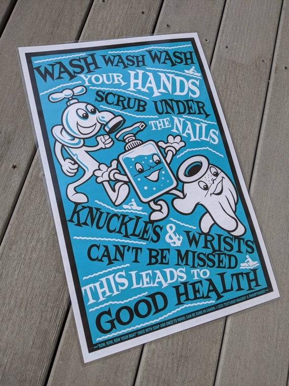 Handwashing Song Poster Teach Infection Control Bathroom | Etsy