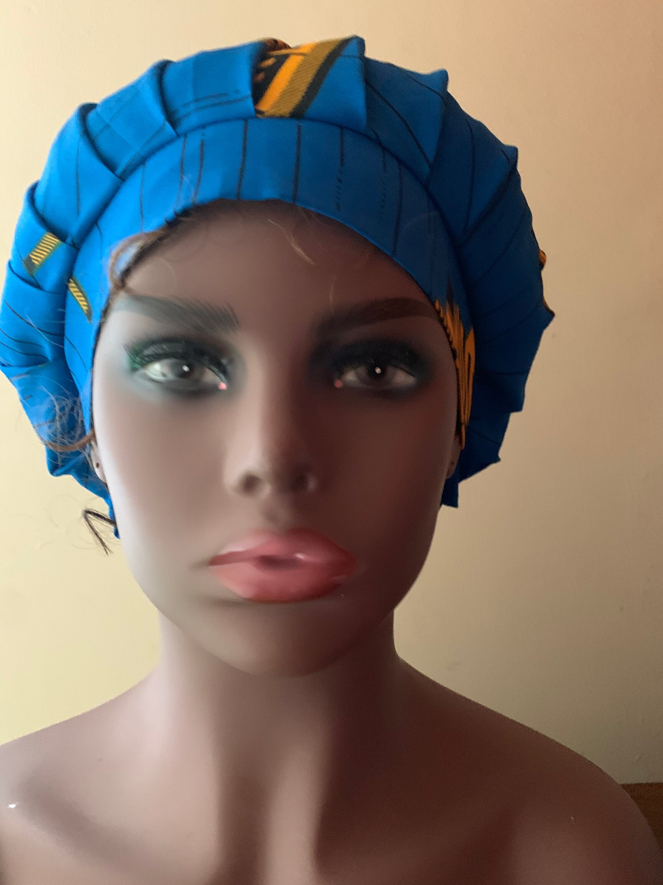 No Elastic Bouffant Style Bonnet African Print Scrub Cap or Scrub Hat ...