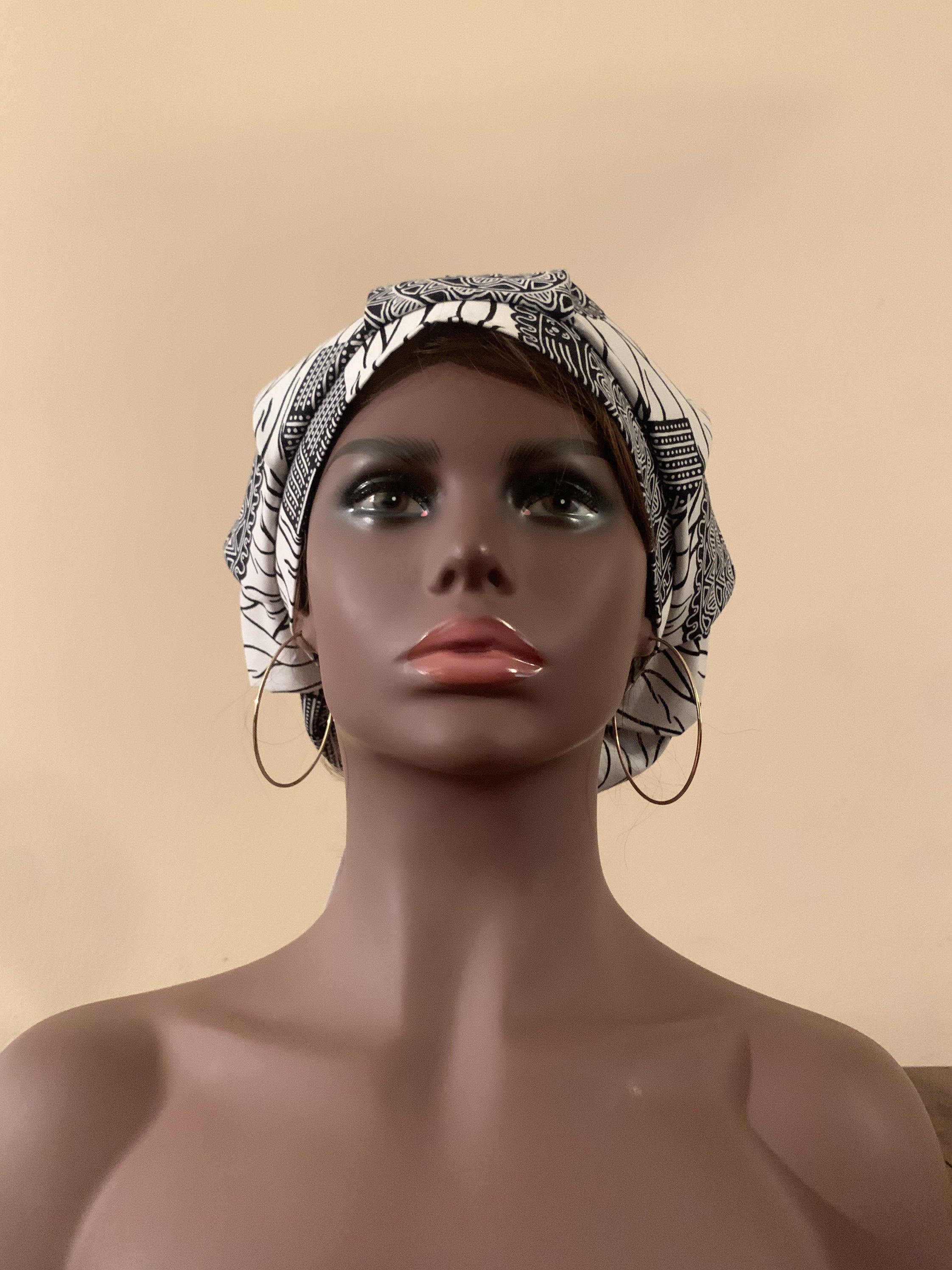 No Elastic Bouffant Style Bonnet African Print Scrub Cap or Scrub Hat ...