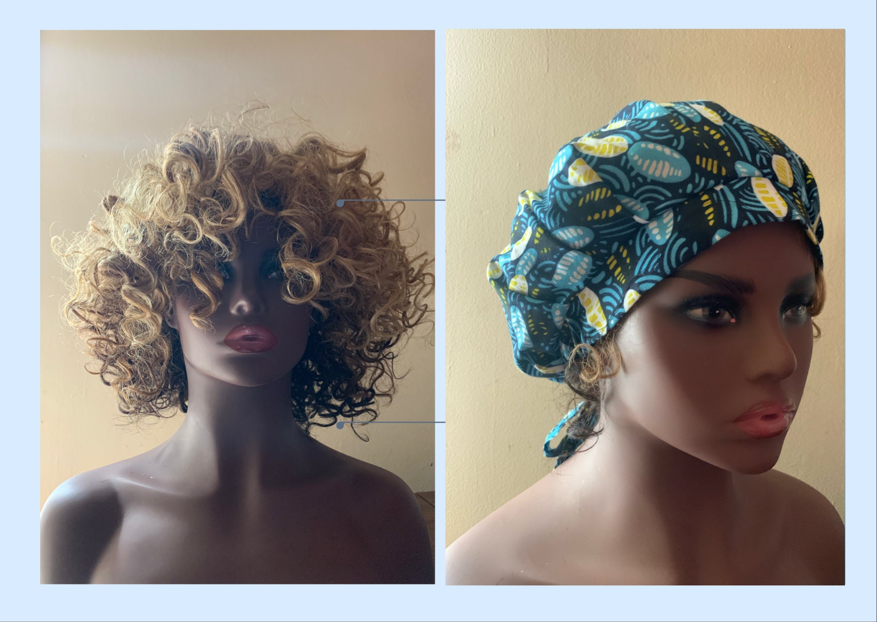 No hay gorro elástico estilo bouffant African Print gorra de ...