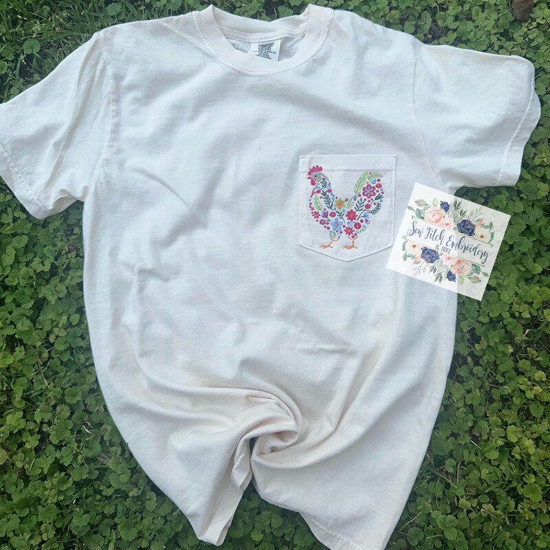 Embroidered Chicken - Etsy