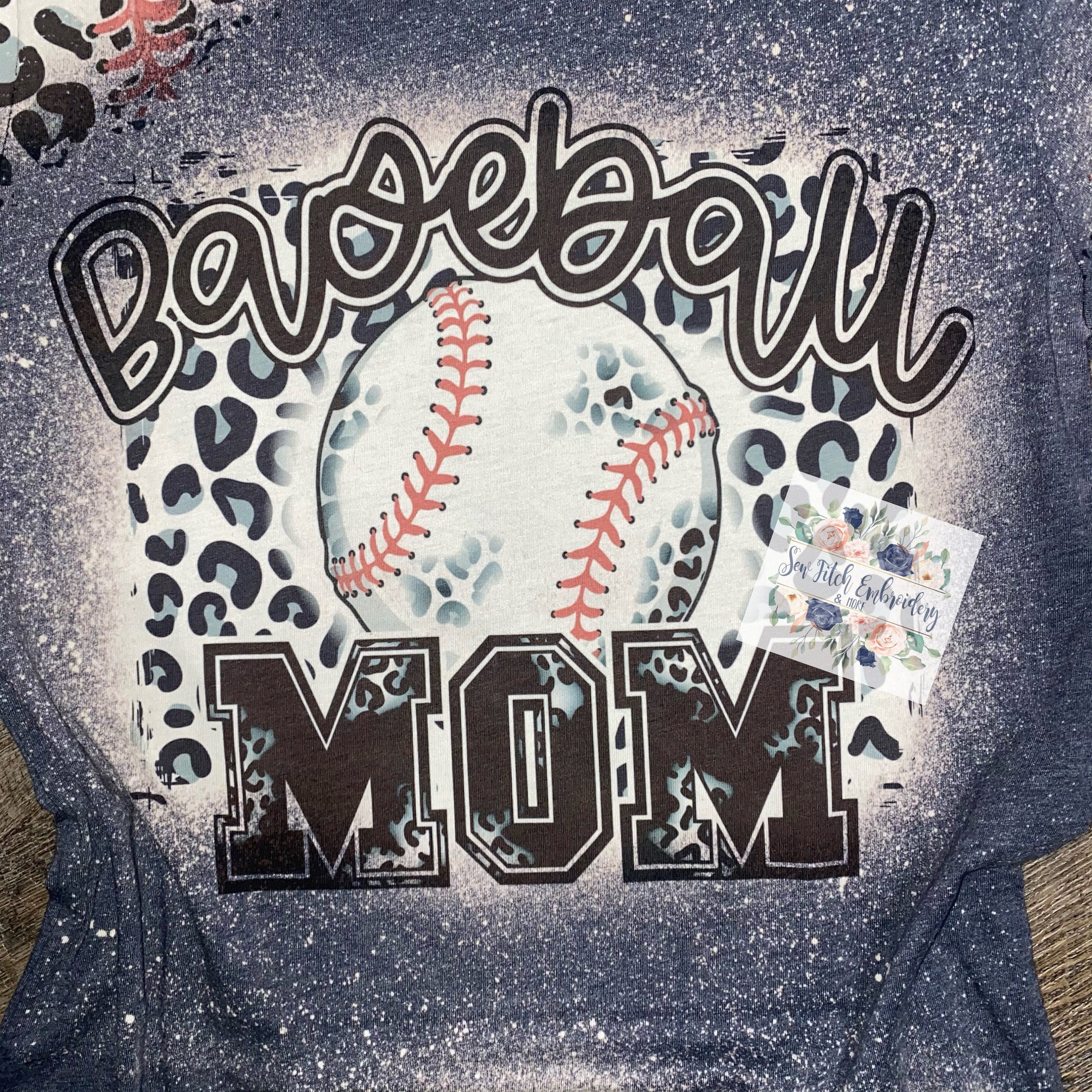Baseball Mom Cheetah Bleached Shirt | Adult Bleached Shirt | Baseball ...