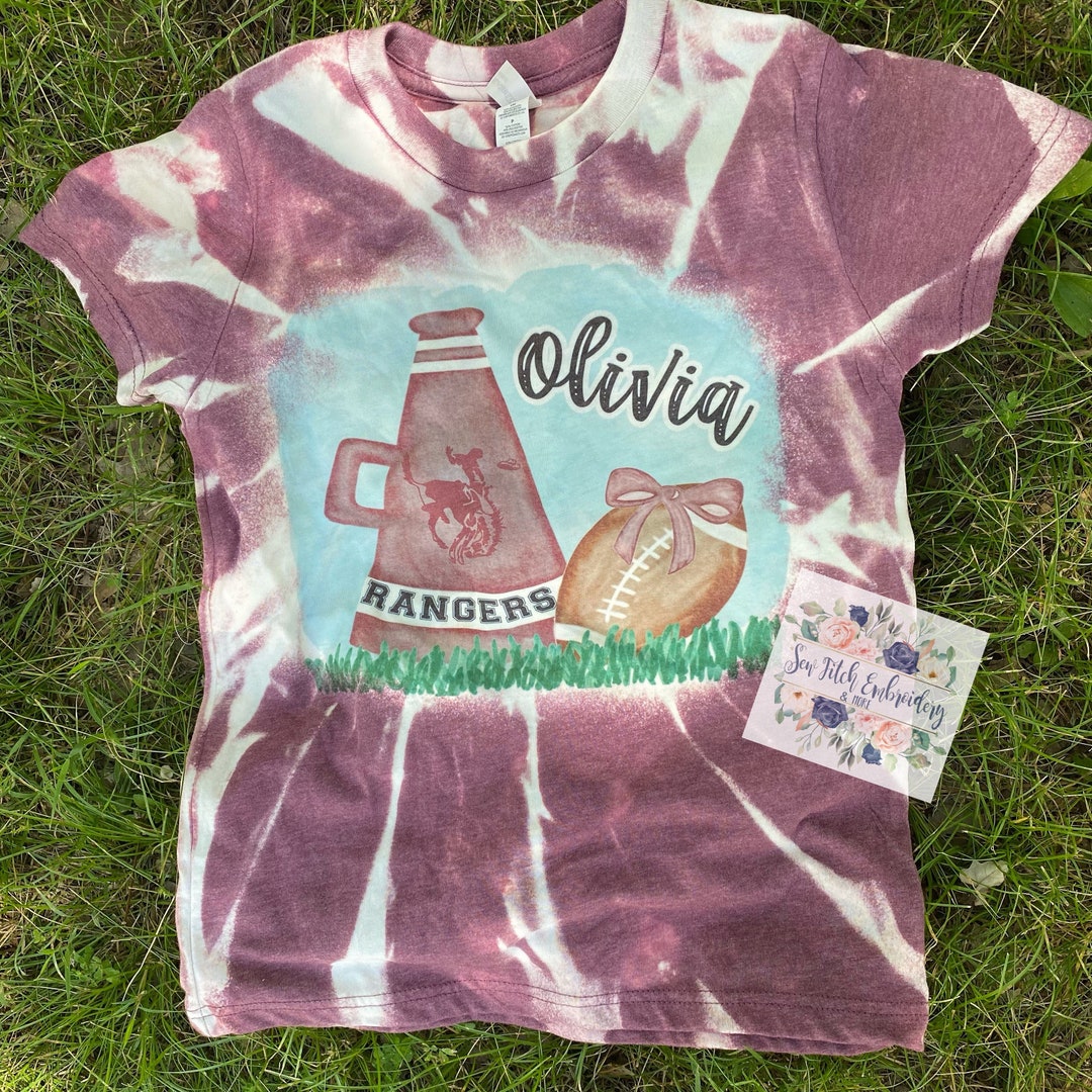 Girls football spirit team bleached shirt custom team color - Etsy.de