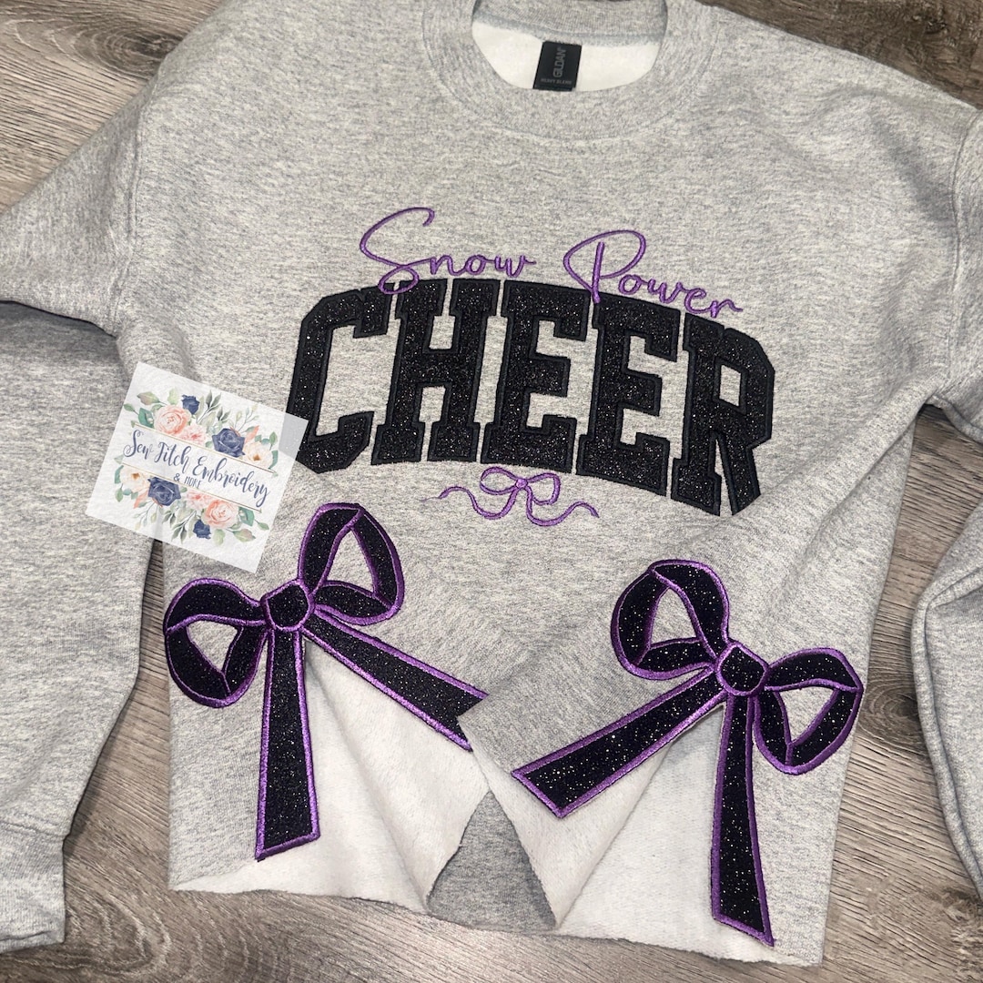Custom Cheer Embroidered Sweatshirt | Side Bow Sweatshirt | Custom ...