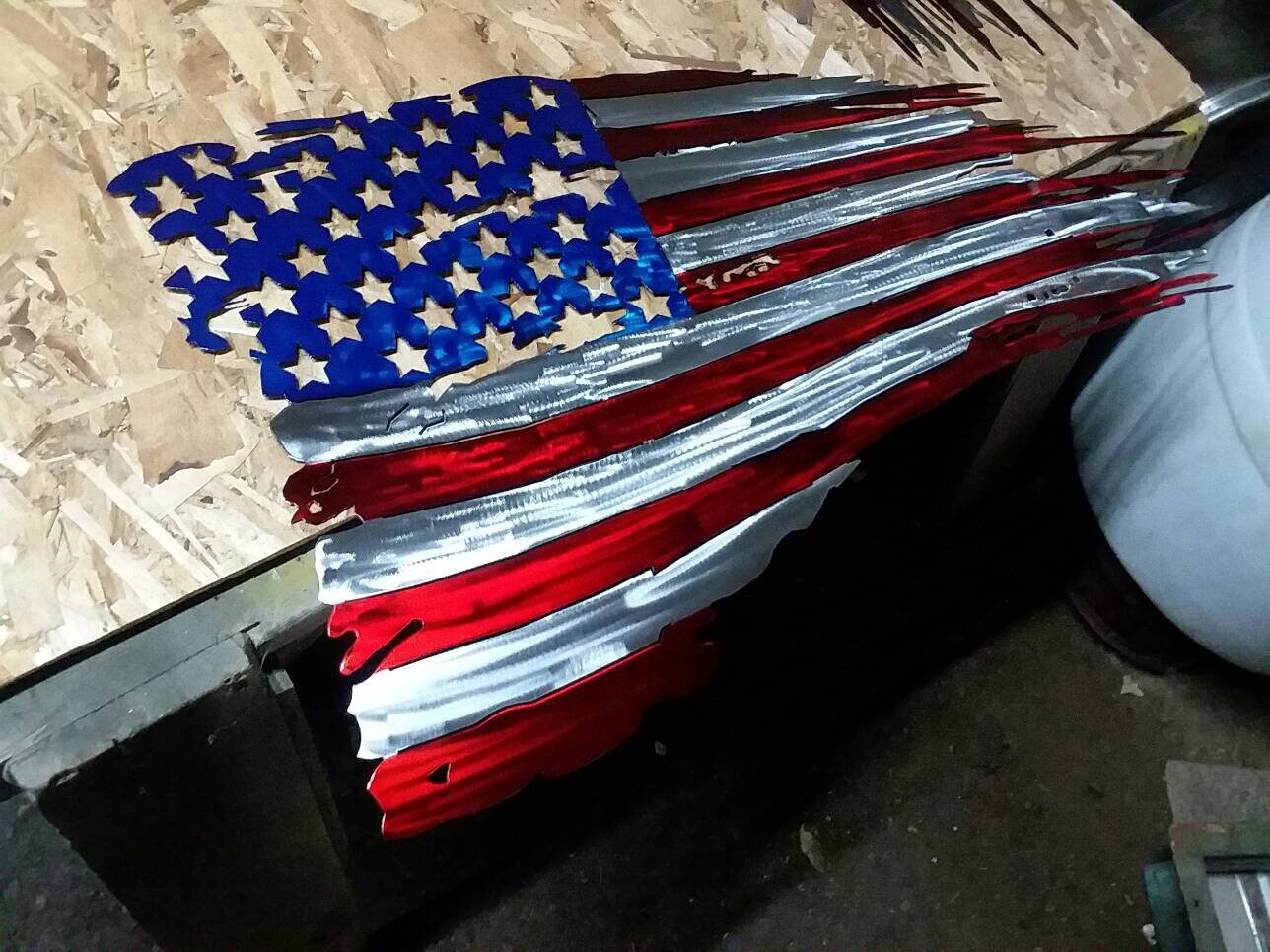 Tattered American Flag. - Etsy