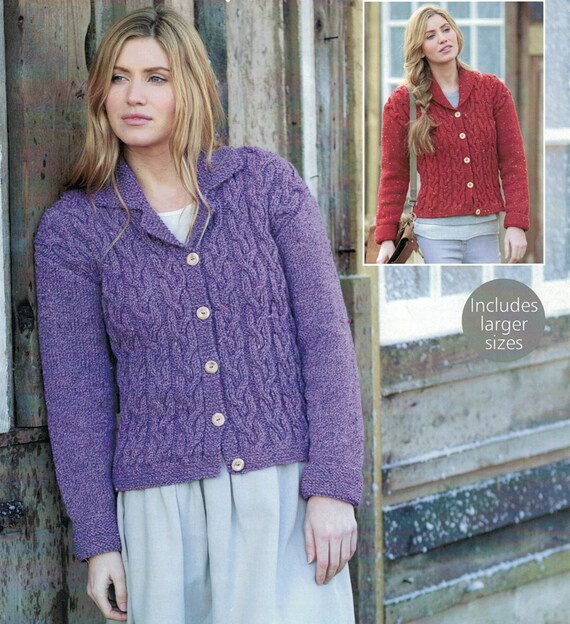 PDF Instant Download Knitting Pattern ladies Cabled Jackets - Etsy
