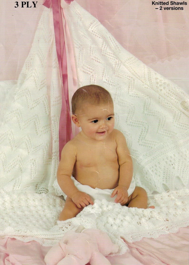 PDF Instant Download Knitting Pattern *two Lace Baby Shawls* 3ply ...