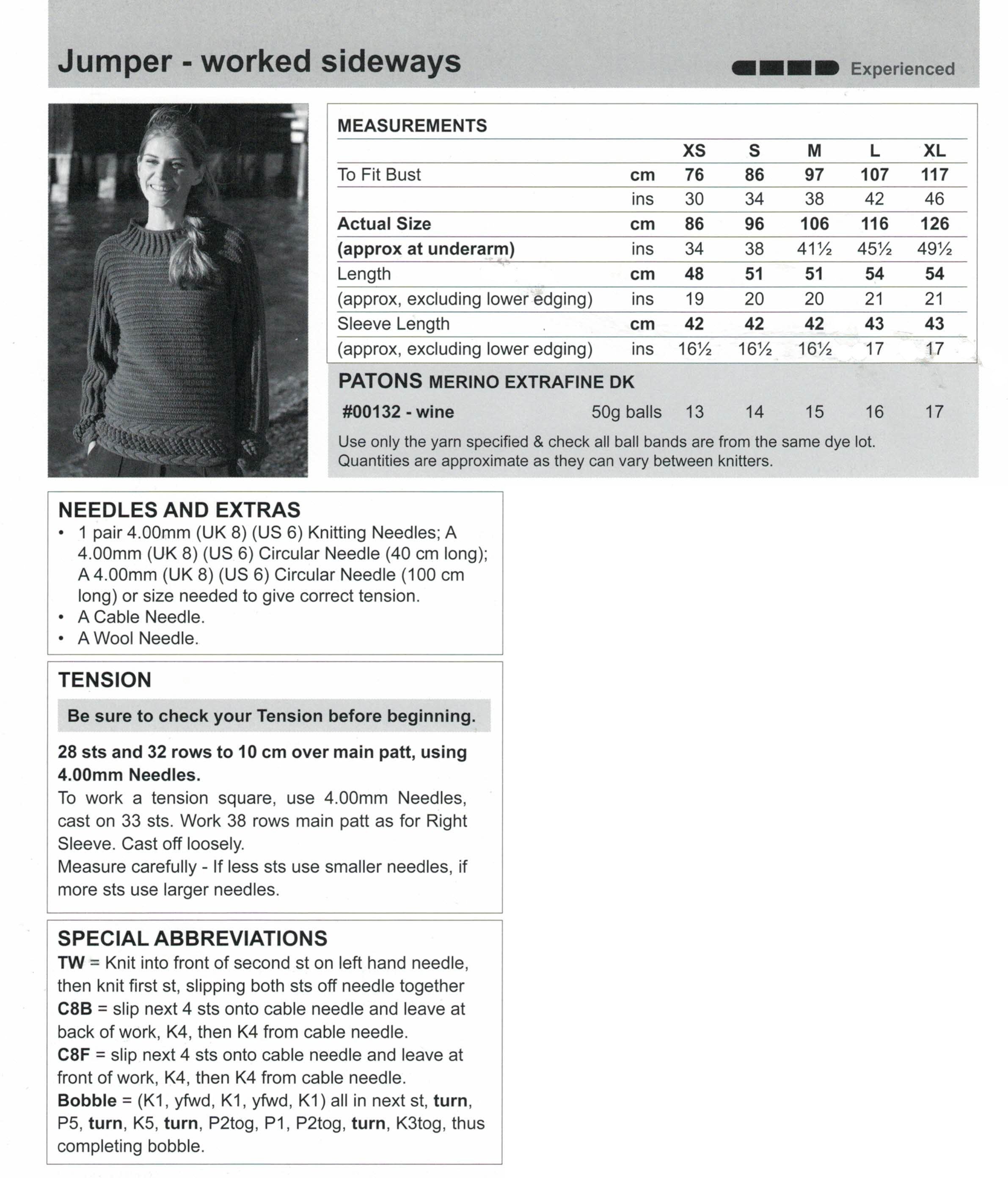 PDF Instant Download Knitting Pattern ladies Jumper With | Etsy