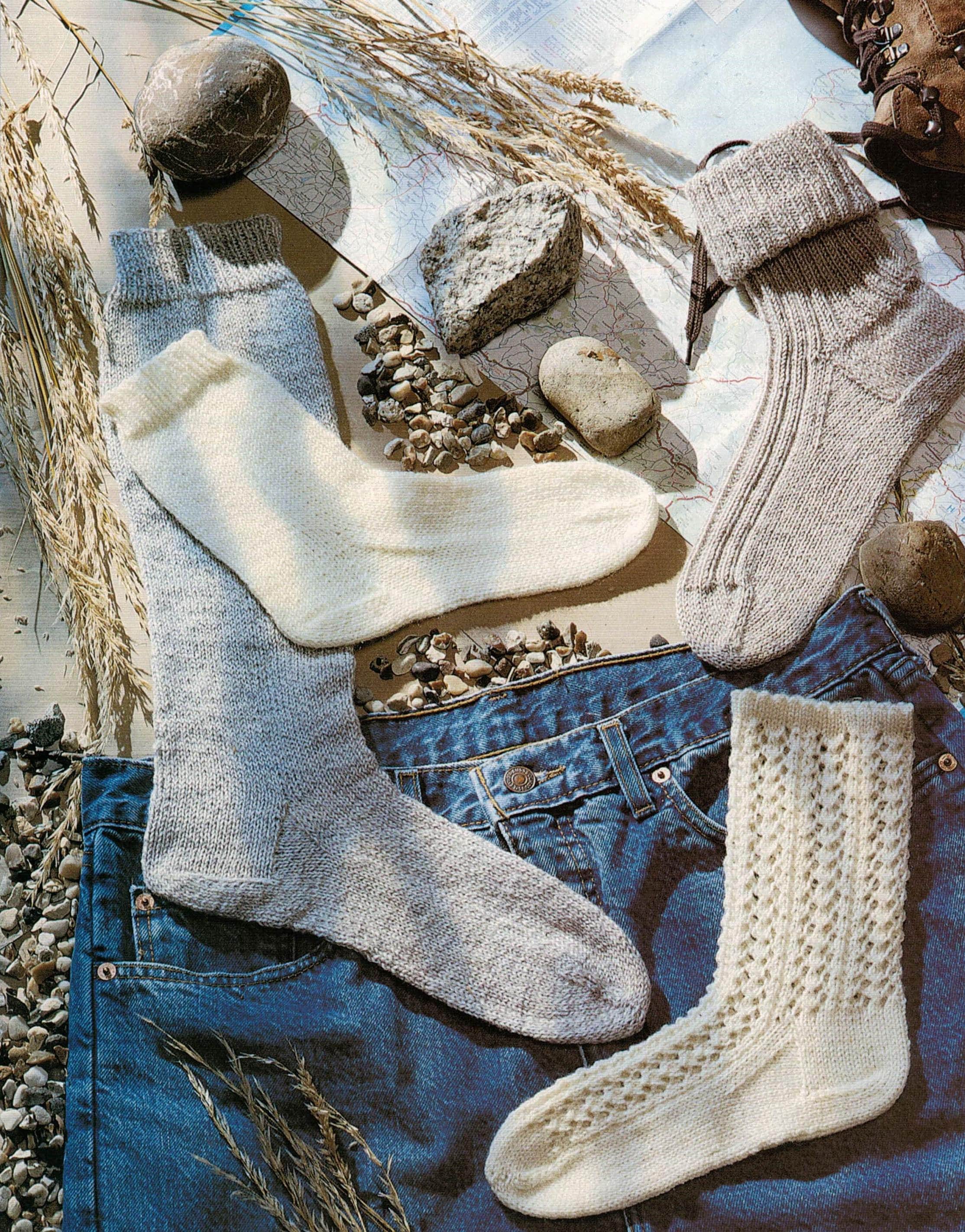 PDF Instant Download Knitting Pattern *four Pairs of Socks* 4ply Sock ...