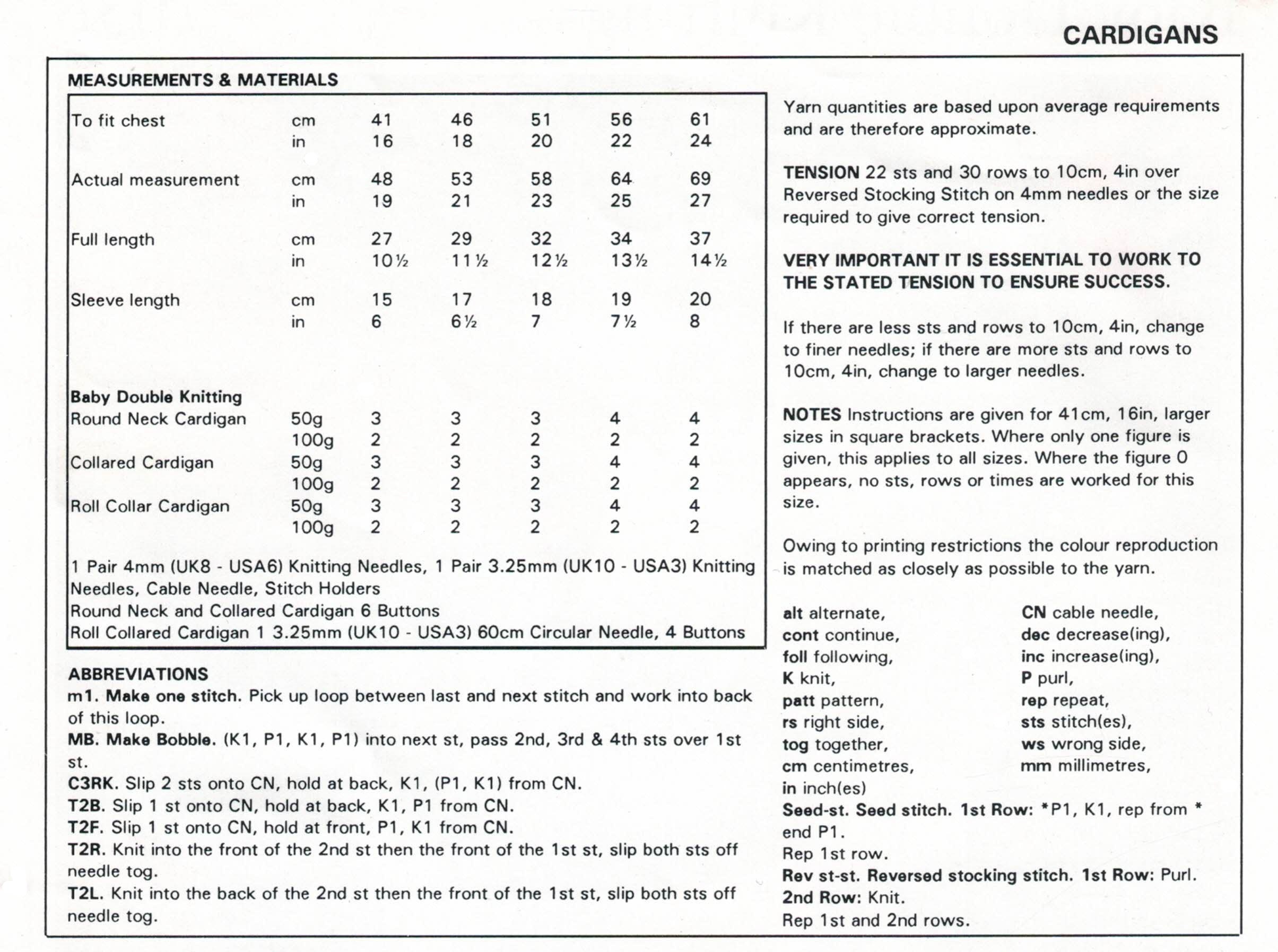 PDF Instant Download Knitting Pattern three Versions of A Baby Cardigan ...