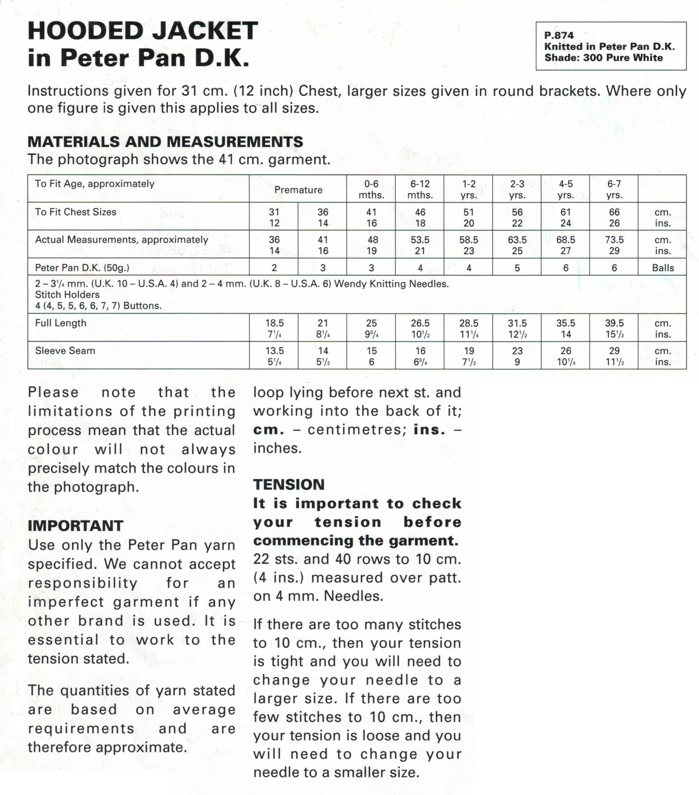 PDF Instant Download Knitting Pattern *baby Slip Stitch Hooded Jacket ...