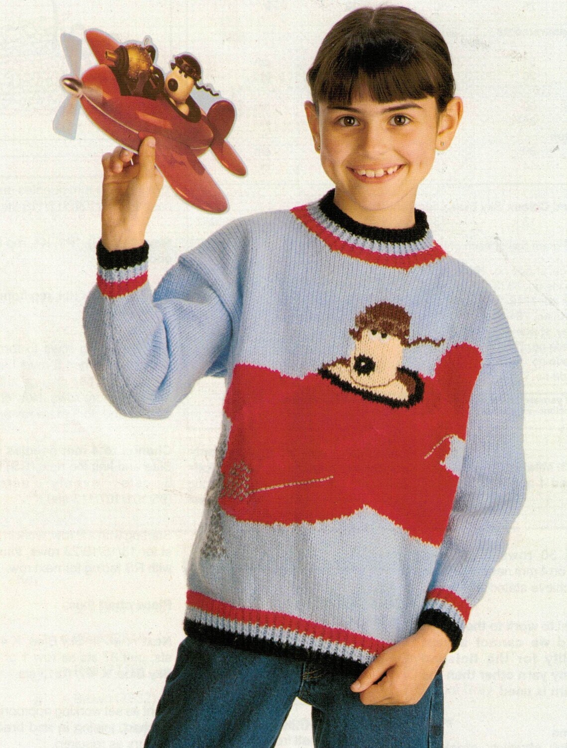 PDF Instant Download Knitting Pattern *child's Gromit in Plane Intarsia ...