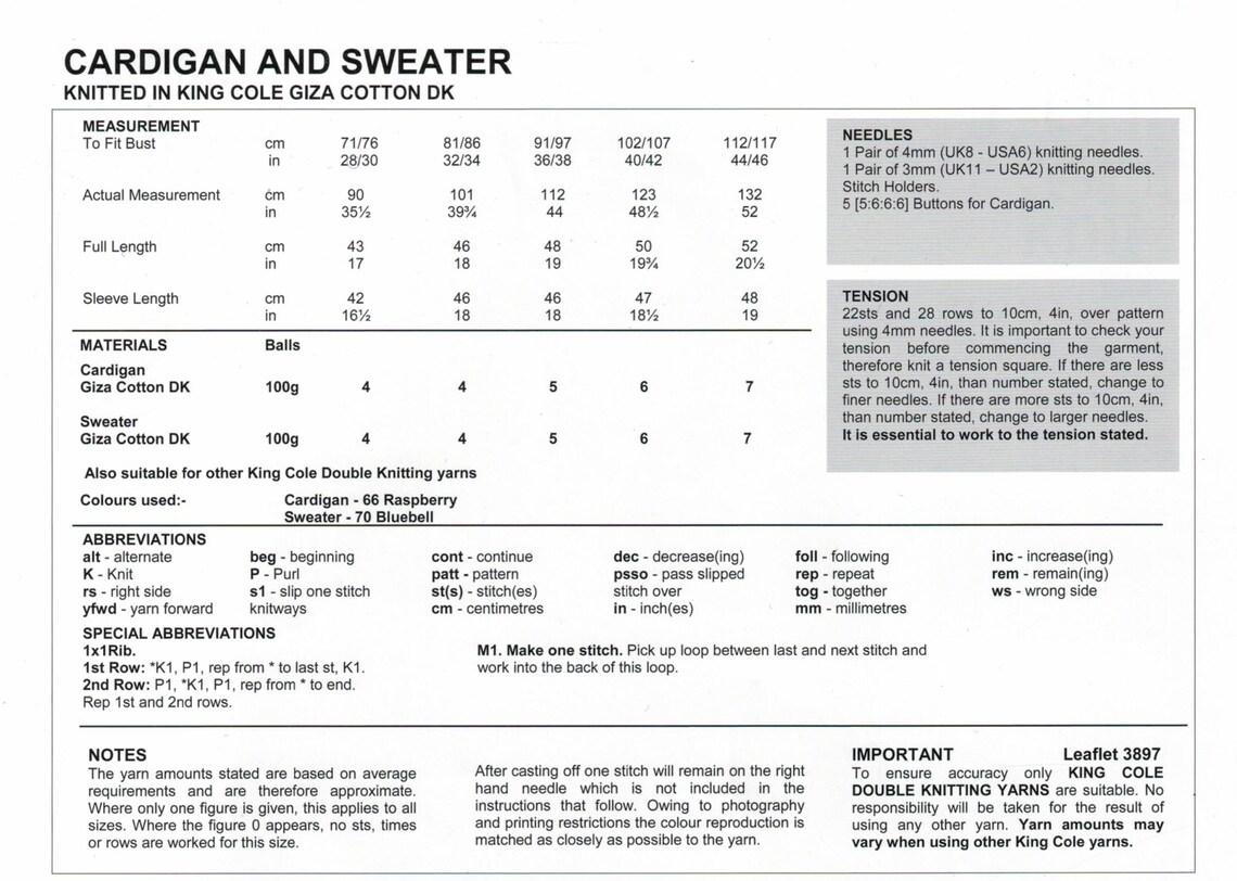 PDF Instant Download Knitting Pattern lace Cardigan and Sweater DK ...