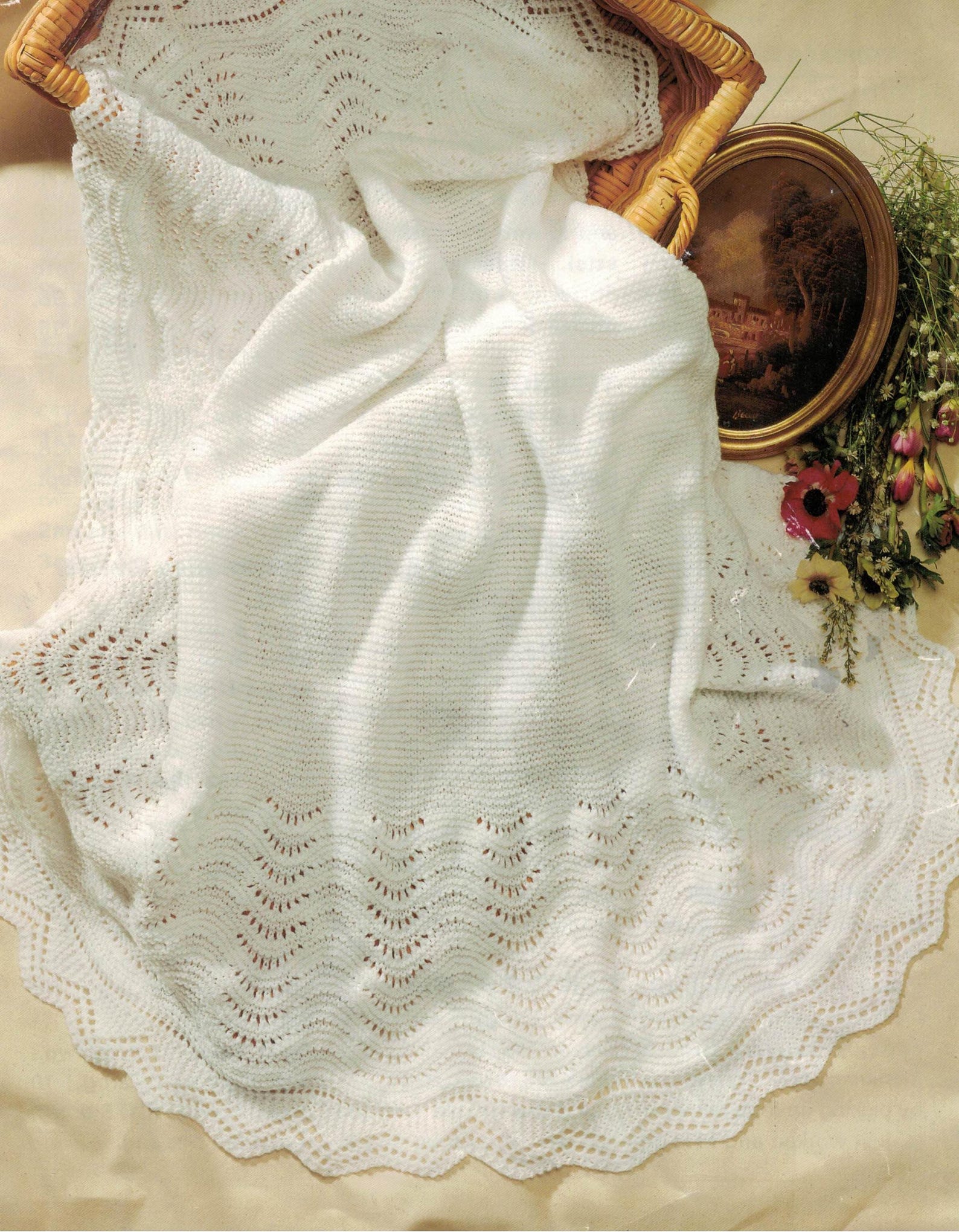 PDF Instant Download Knitting Pattern *knitted Baby Shawl* 4ply Weight ...