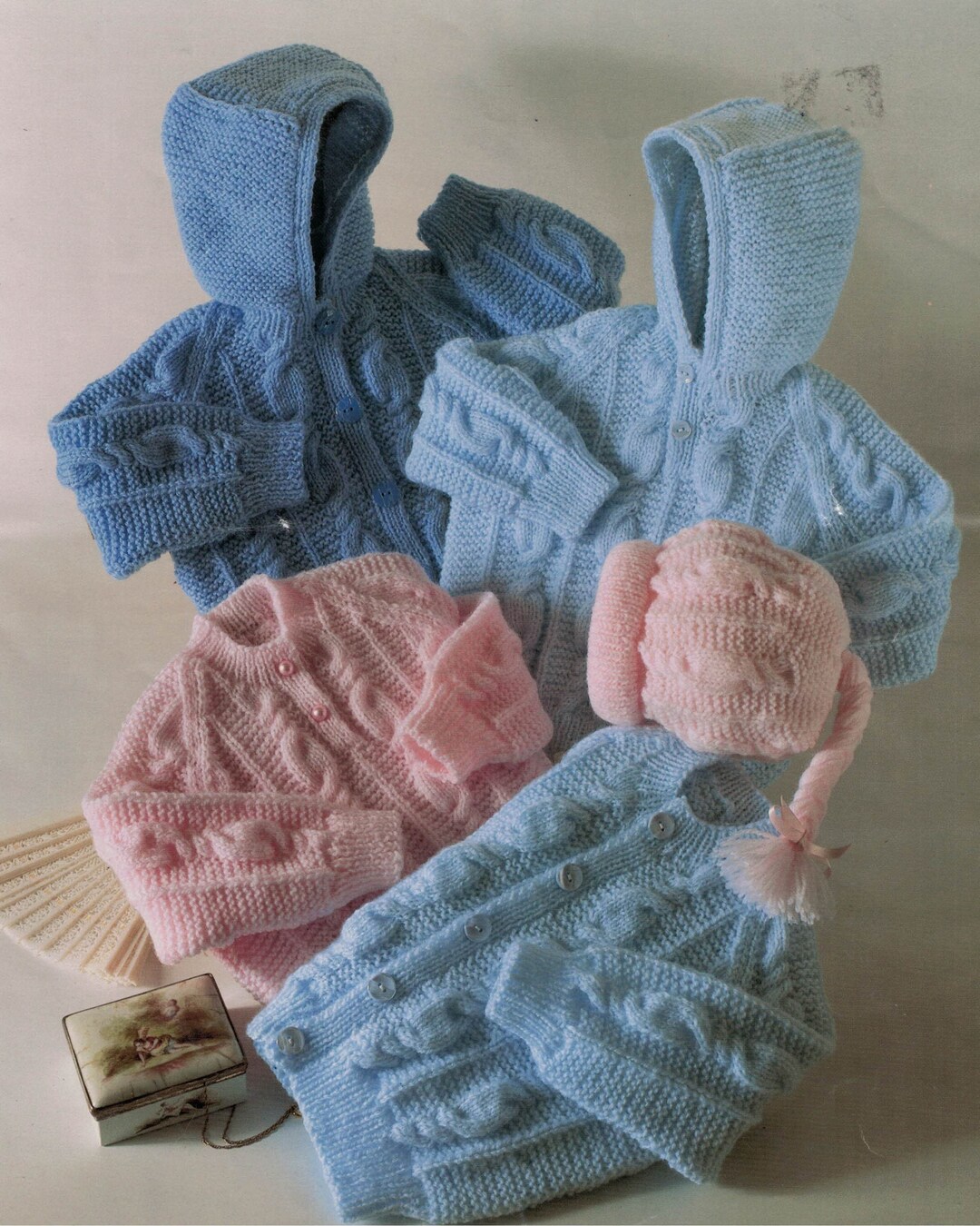 PDF Instant Download Knitting Pattern *baby Cabled Jackets, Sweaters ...