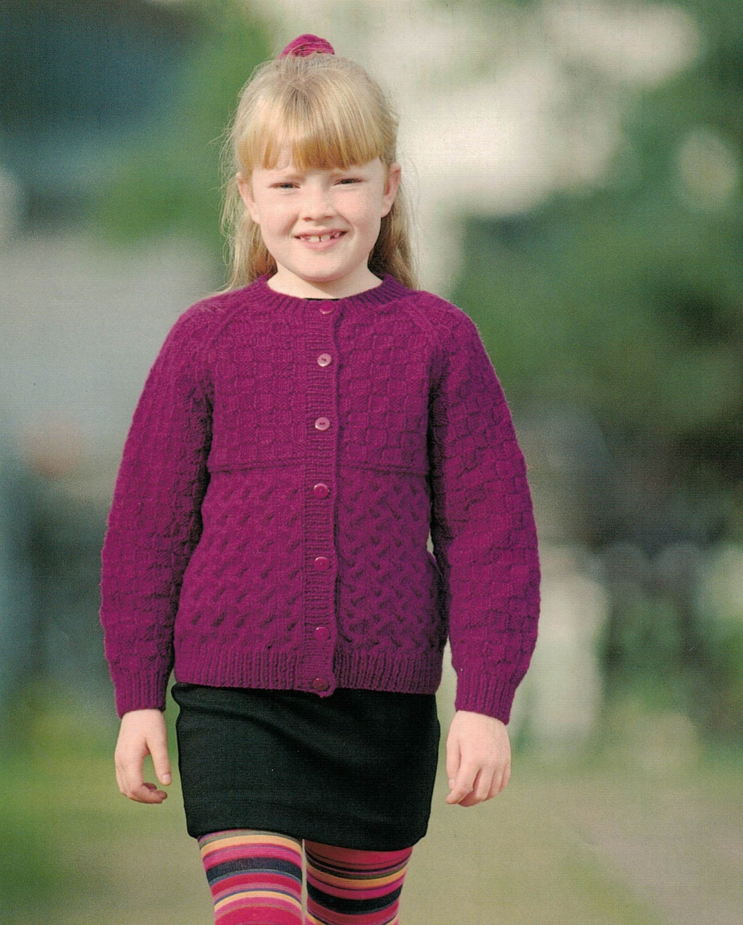 PDF Instant Download Knitting Pattern girl's Cable and - Etsy