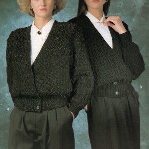 PDF Instant Download Knitting Pattern double Breasted Cardigans DK ...