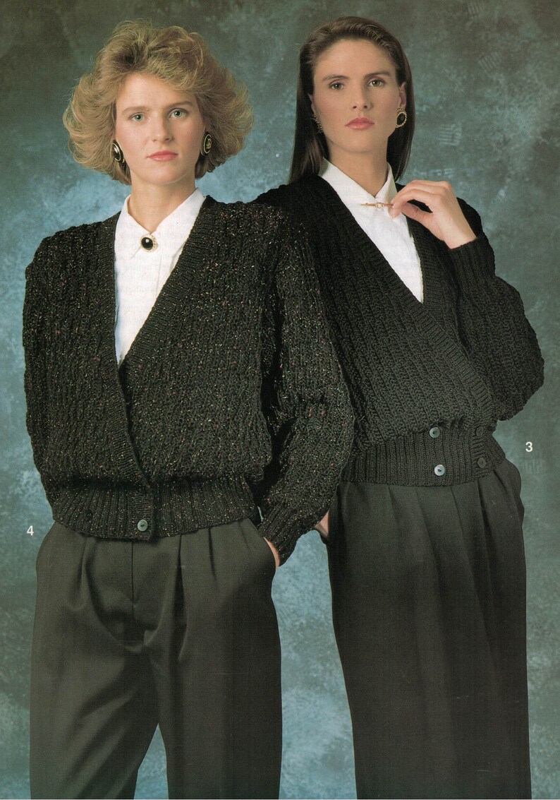 PDF Instant Download Knitting Pattern double Breasted Cardigans DK ...