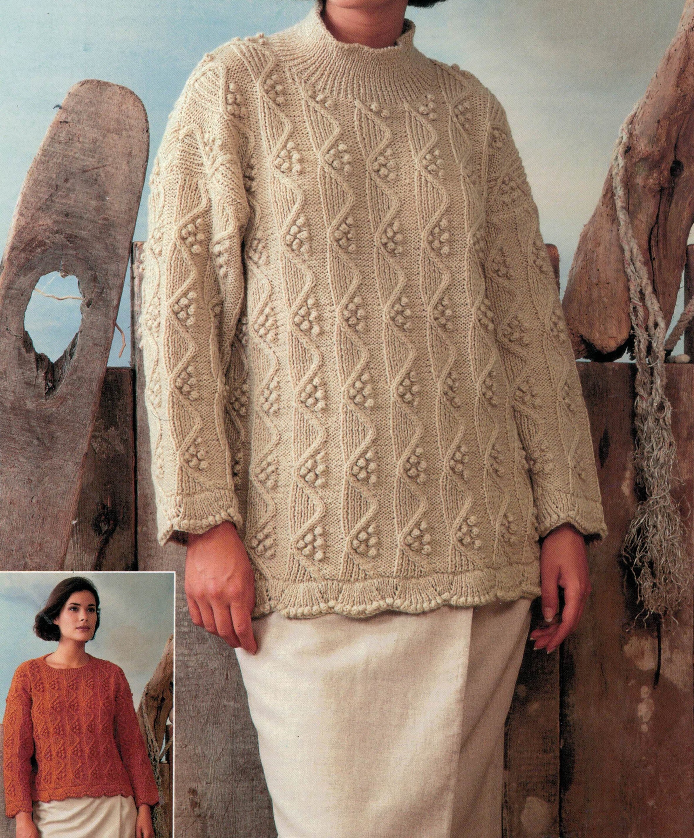 PDF Instant Download Knitting Pattern lady's Bobble Sweater, Two ...