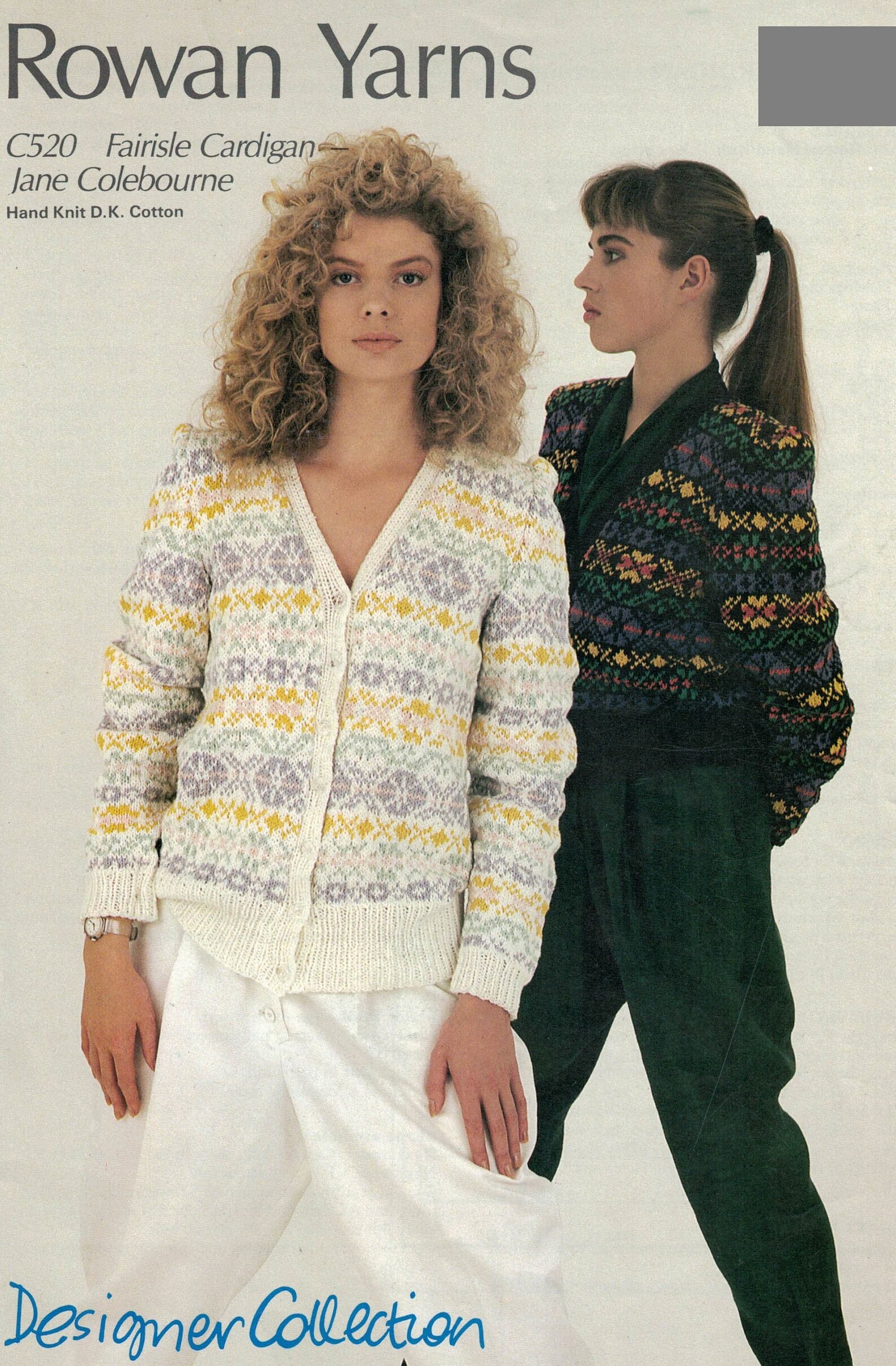 PDF Instant Download Knitting Pattern *rowan Fairisle Cardigan* DK ...