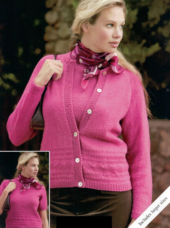 PDF Instant Download Knitting Pattern lady's Twin Set DK | Etsy