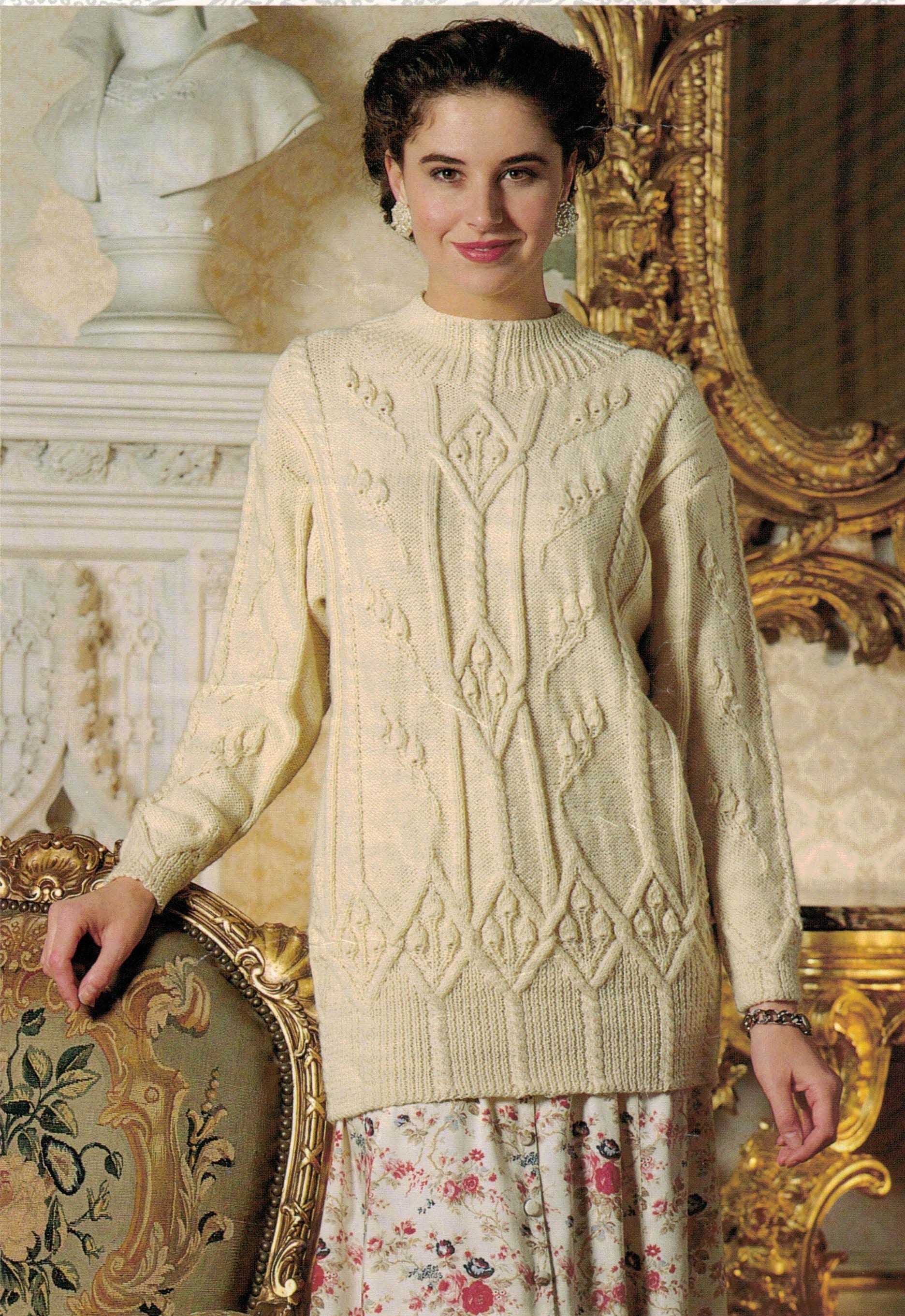 PDF Instant Download Knitting Pattern *lady's Leaf and Diamond DK ...