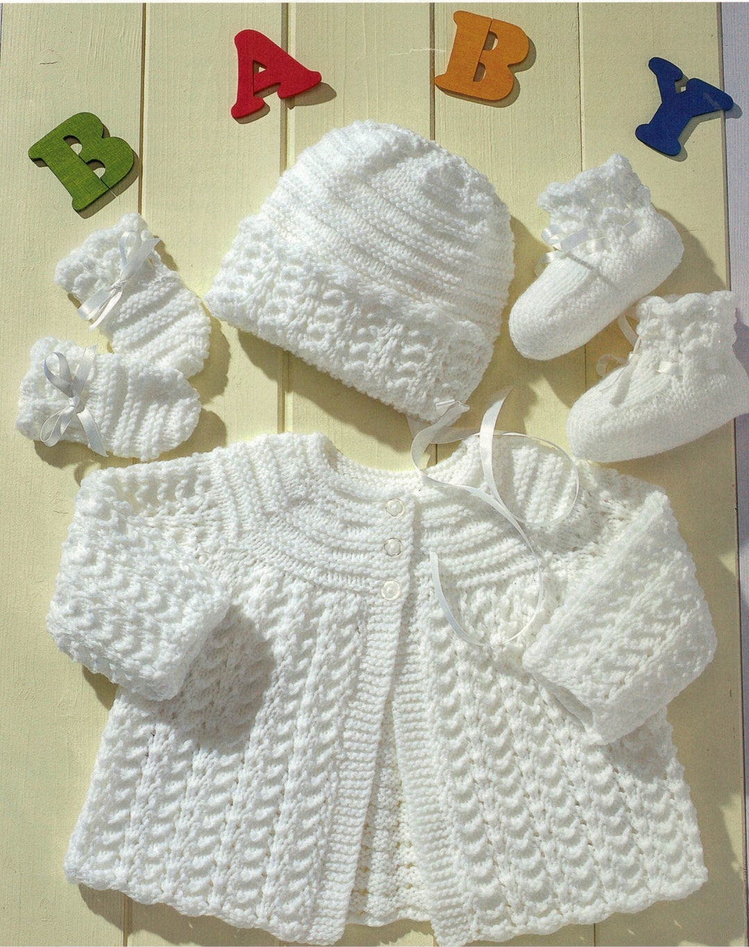 PDF Instant Download Knitting Pattern *baby Matinee Coat, Bonnet ...