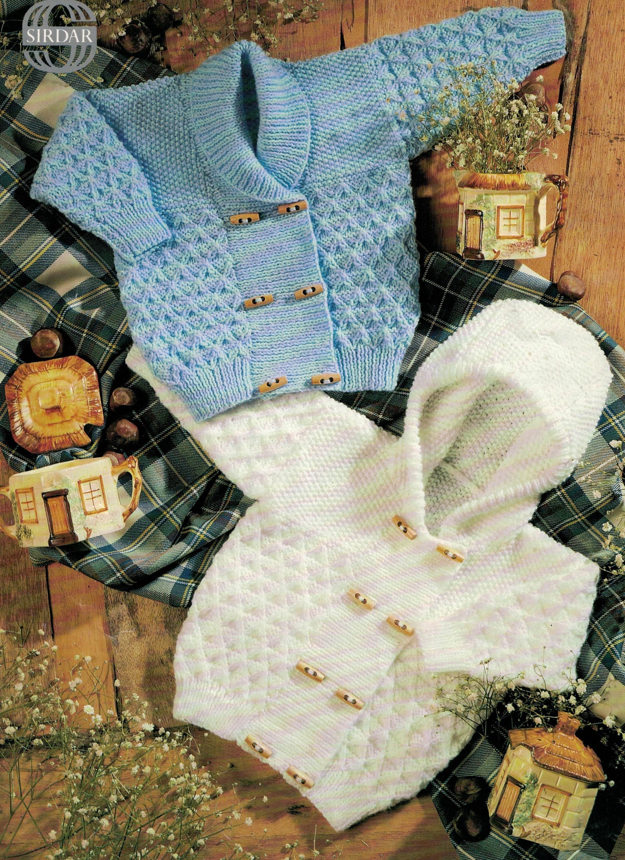 PDF Instant Download Knitting Pattern *two Textured Baby Jackets With ...